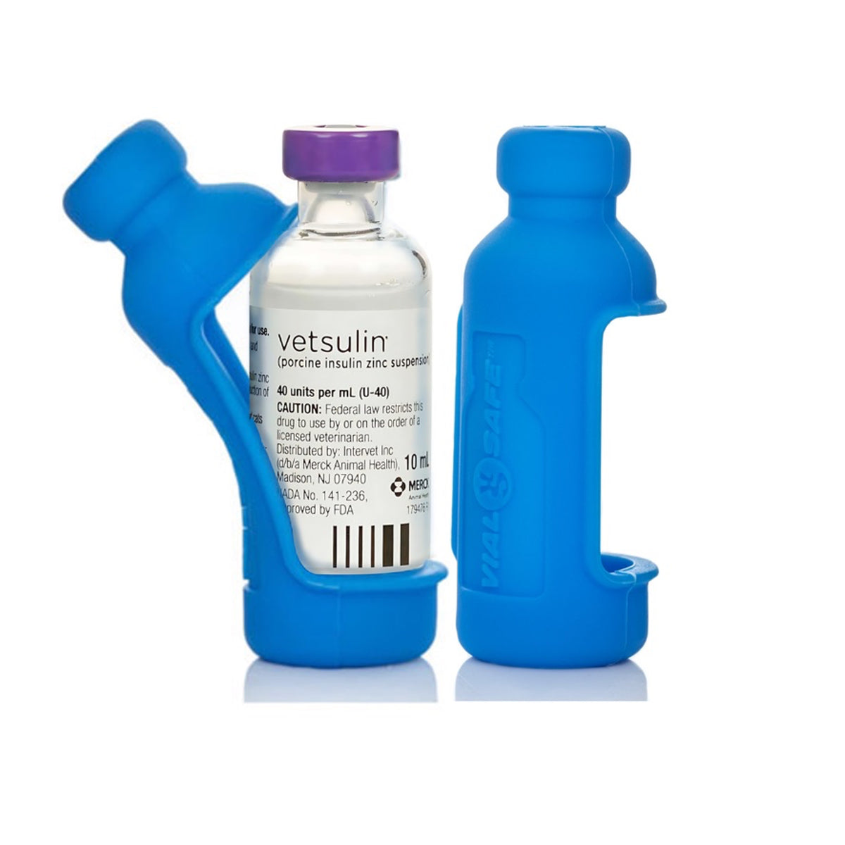 Vial Safe Insulin Vial Protector - Blue 2-Pack (for 10mL Vetsulin ...
