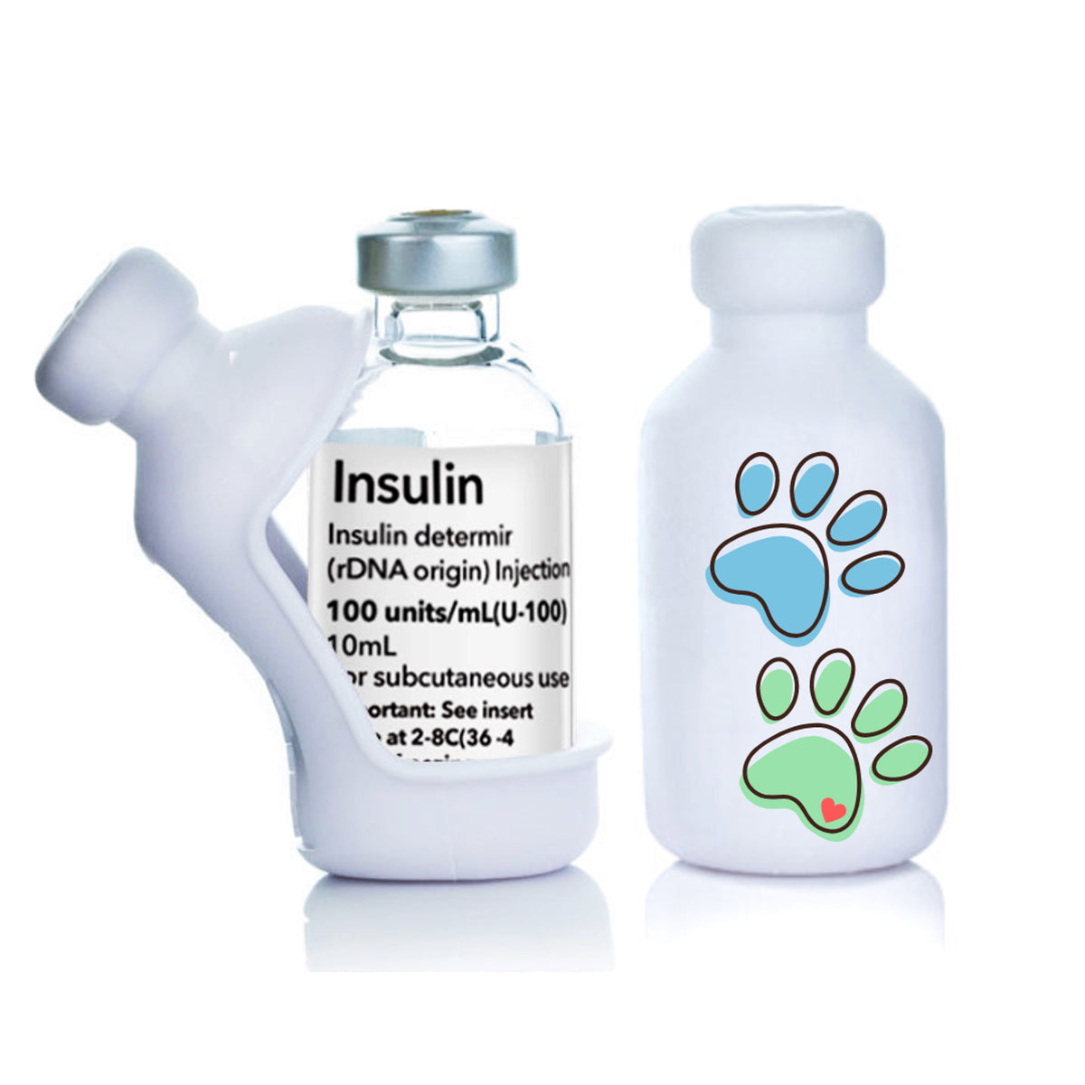 Vial Safe Insulin Vial Protector - Paw Prints 2-Pack – Vial Safe