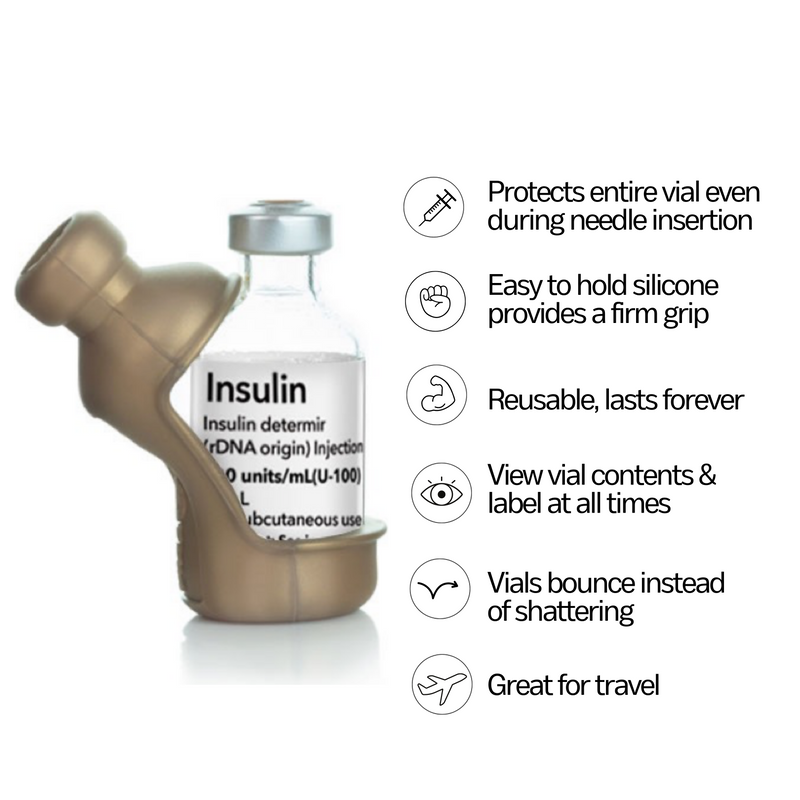 Vial Safe Insulin Vial Protector - Gold 2-Pack – Vial Safe